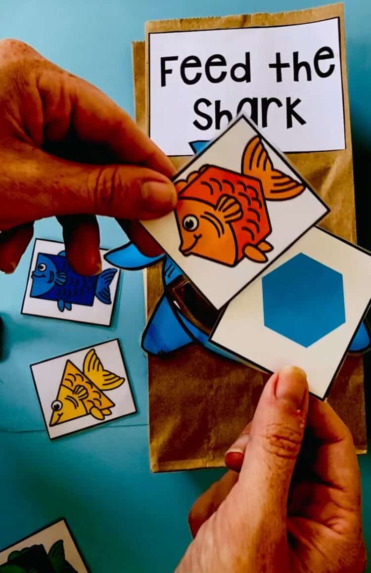 Feed The Shark: A Fun Printable Shape Matching Activity! - The Crafty ...
