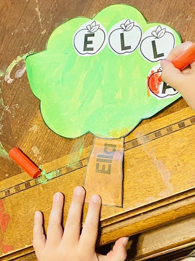 Easy and Fun Apple Tree Name Craft and Counting Activity - The Crafty ...